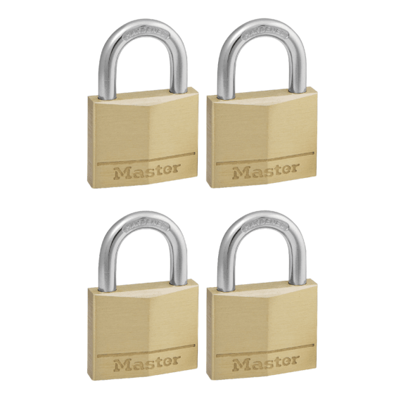 Masterlock Padlock Brass 4pk | Agrimark