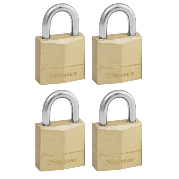 Masterlock Padlock Brass 4pk | Agrimark
