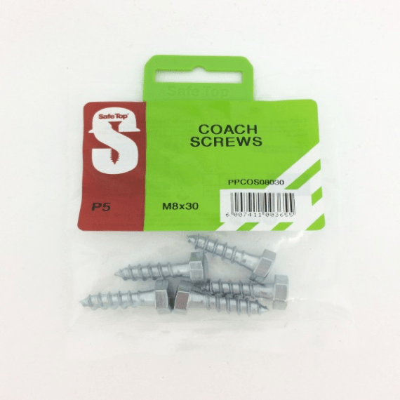Safetop Coach Screw 5Pk | Agrimark
