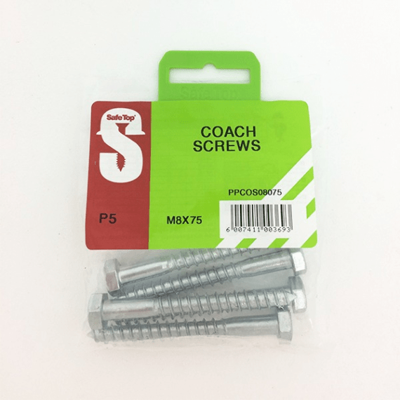 Safetop Coach Screw 5Pk | Agrimark