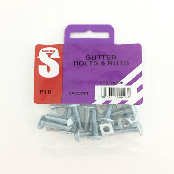 Safetop Bolt & Nut Gutter 6mm 10pk | Agrimark