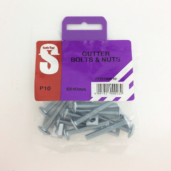 Safetop Bolt & Nut Gutter 6mm 10pk | Agrimark