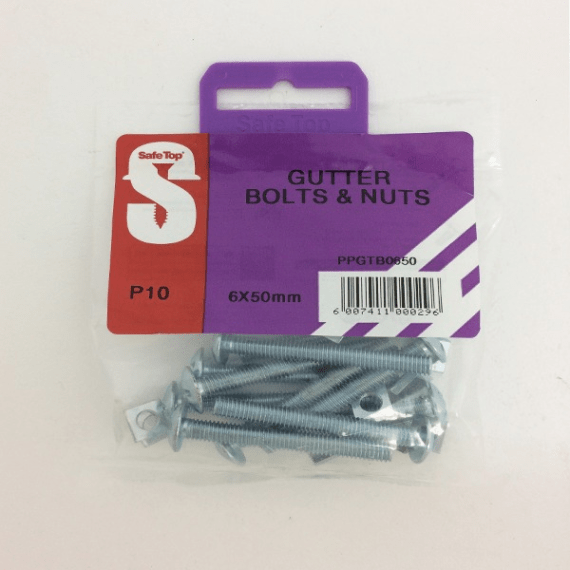 Safetop Bolt & Nut Gutter 6mm 10pk | Agrimark