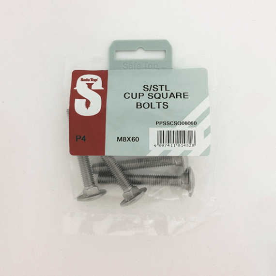 Safetop Bolt Cup Square S/Steel 4PK | Agrimark