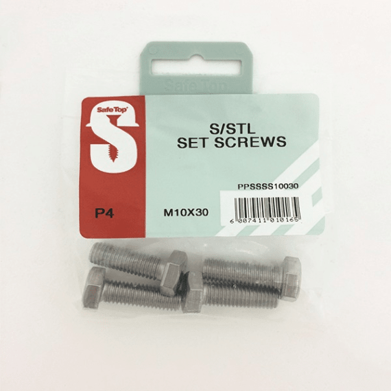 Safetop Screw Set S/Steel 4pk | Agrimark