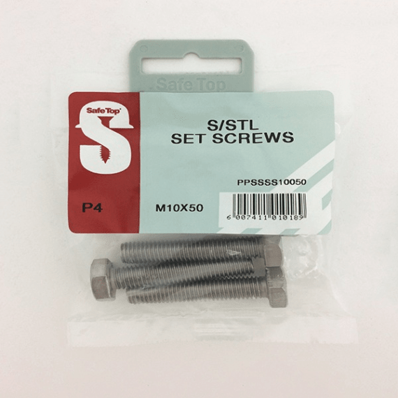 Safetop Screw Set S/Steel 4pk | Agrimark
