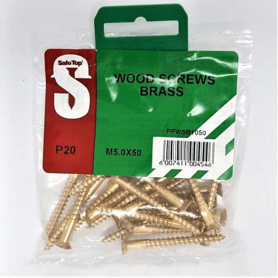 Safetop Screw Wood CSK Brass | Agrimark