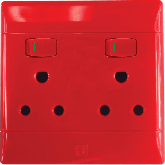 Cbi Socket Switch 4x4 Dbl Dedicated Red | Agrimark