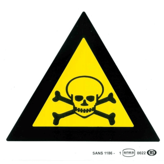 Sign Warning Sabs 190x190mm | Agrimark