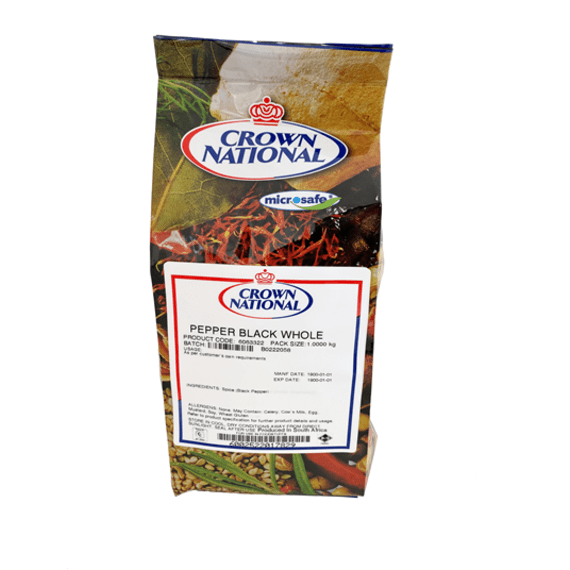 Crown Nat Pepper Black Whole 1kg | Agrimark