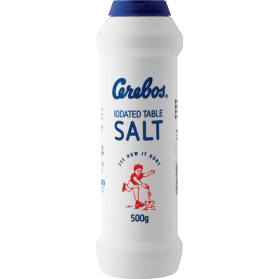 Cerebos Salt Iodated Table Poly 500g | Agrimark
