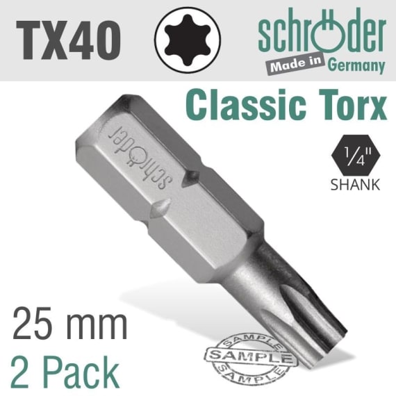 Power Bit Torx Tx40 Classic Bit 25mm 2cd | Agrimark