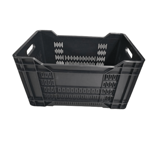 Agri Crate Solid Base Vented Sides Regrind Black | Agrimark