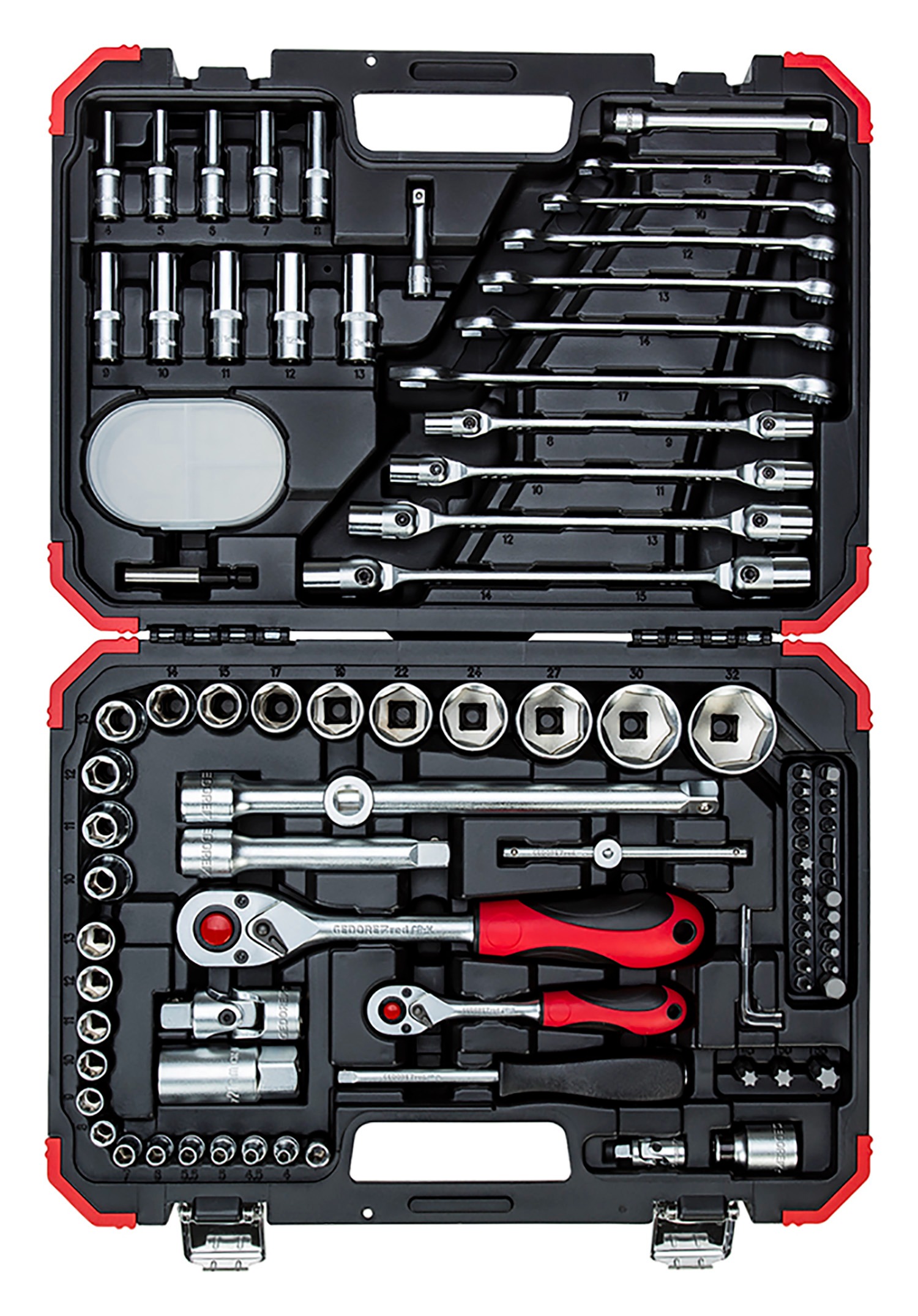 Gedore Red Socket Set 1/4+1/2 Inch 92pcs | Agrimark