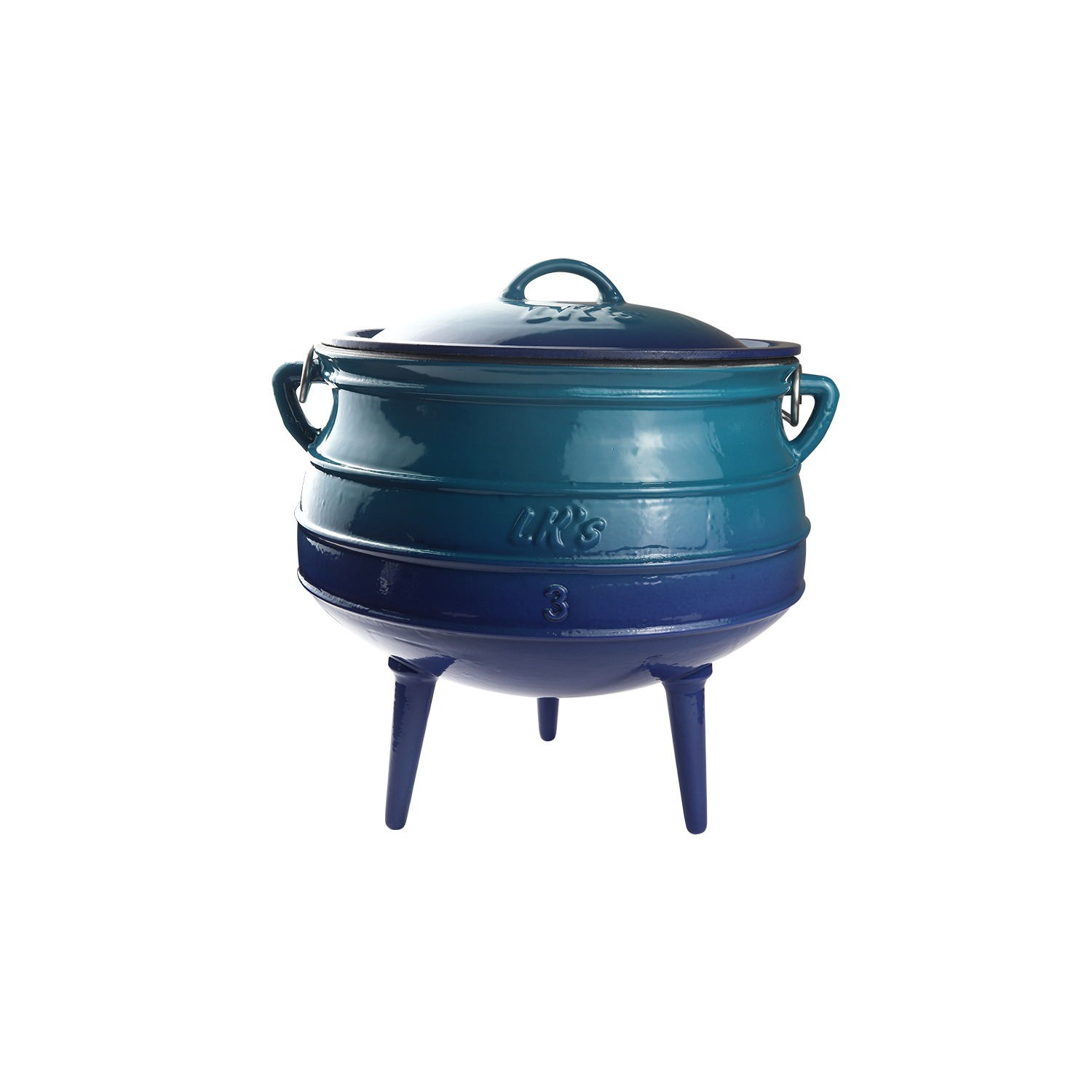 LK's 3-Legged No 3 Cast Iron Enamel Pot Blue | Agrimark