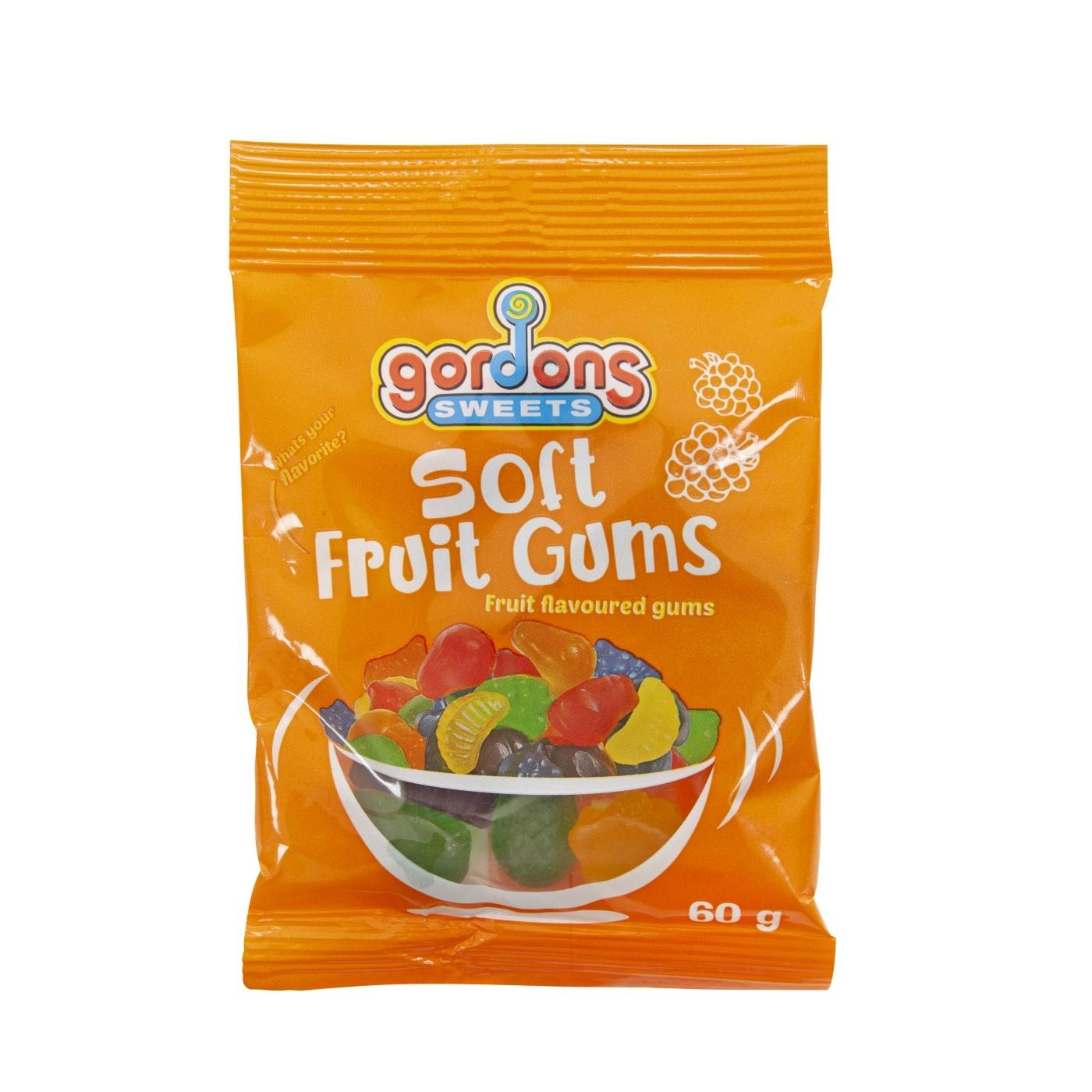 Gordons Sweets Soft Fruit Gums 60g | Agrimark