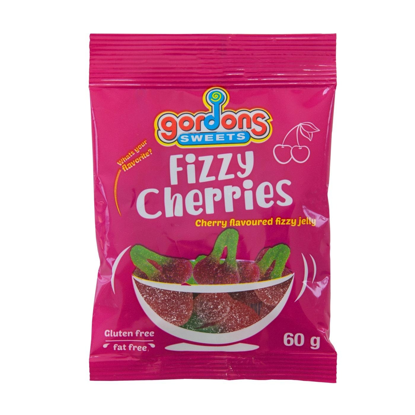 Gordons Sweets Fizzy Cherries 60g | Agrimark