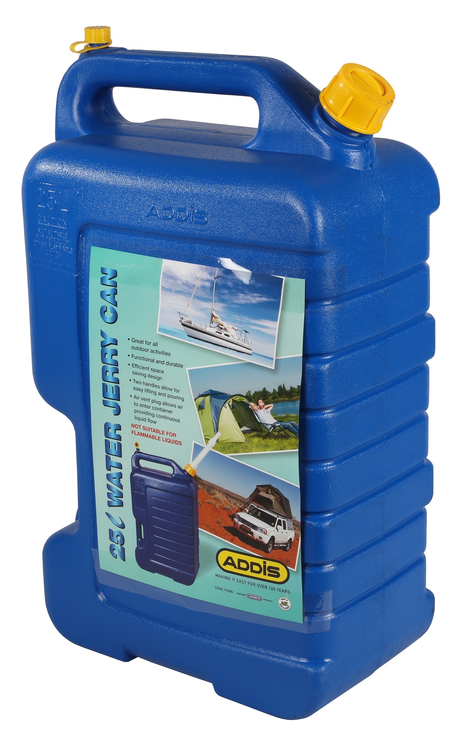 Addis 25L Plastic Water Jerry Can Blue | Agrimark