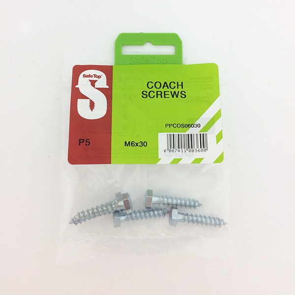 Safetop Coach Screw 5Pk | Agrimark