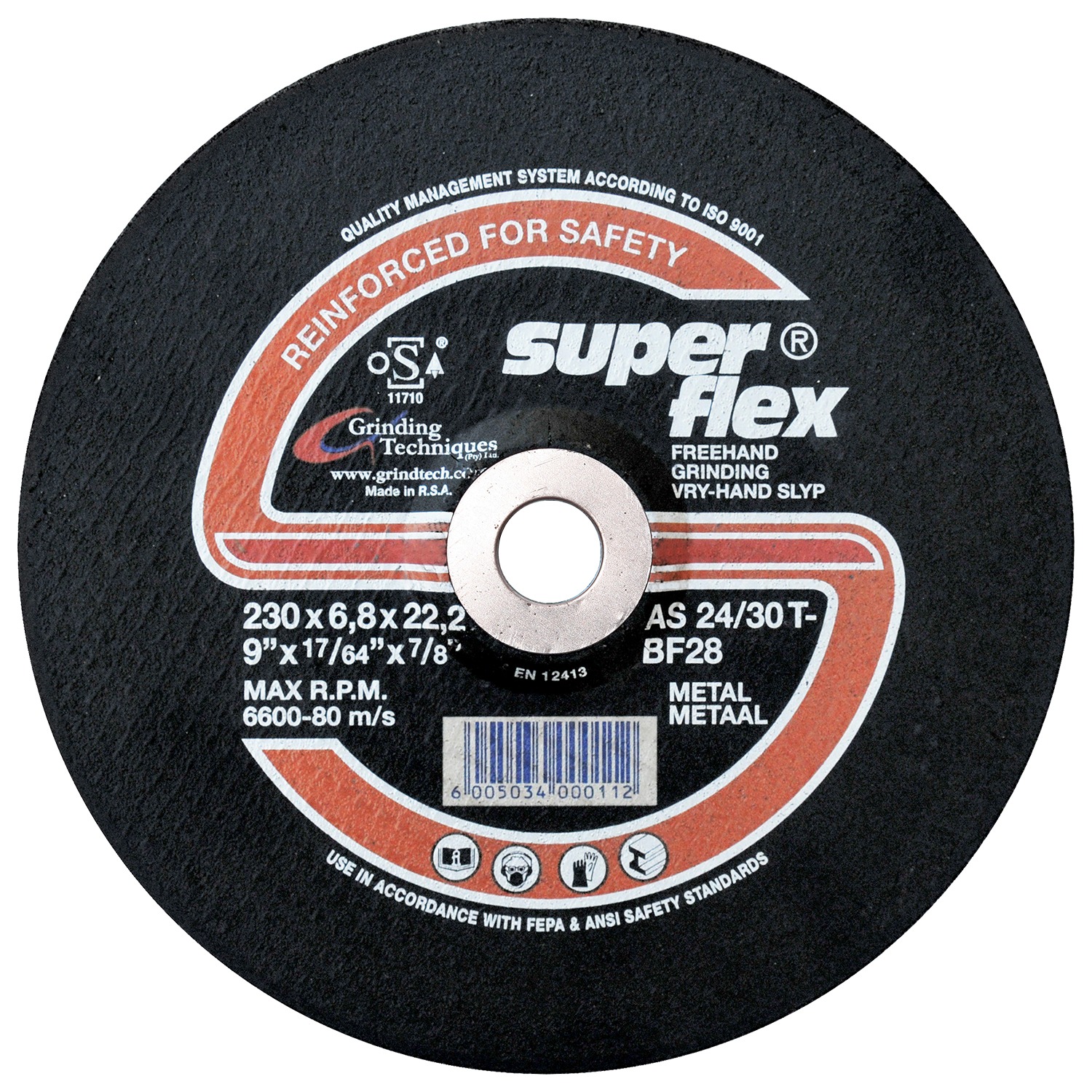 Superflex Grinding Disc 230x6x22.2mm Steel | Agrimark