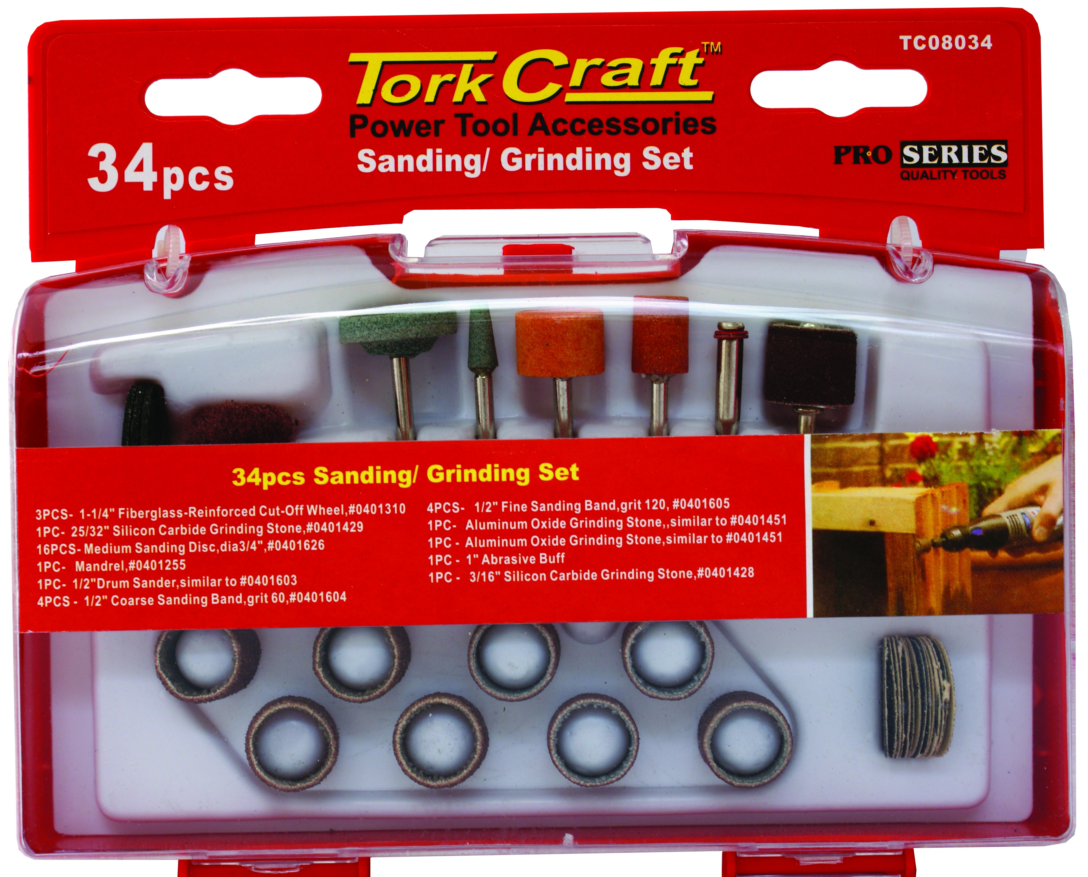 Tork Craft Sanding + Grinding 34PC Mini | Agrimark