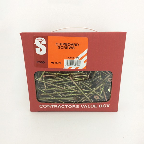 Safetop Screw Chipboard 10x75mm 500pk | Agrimark
