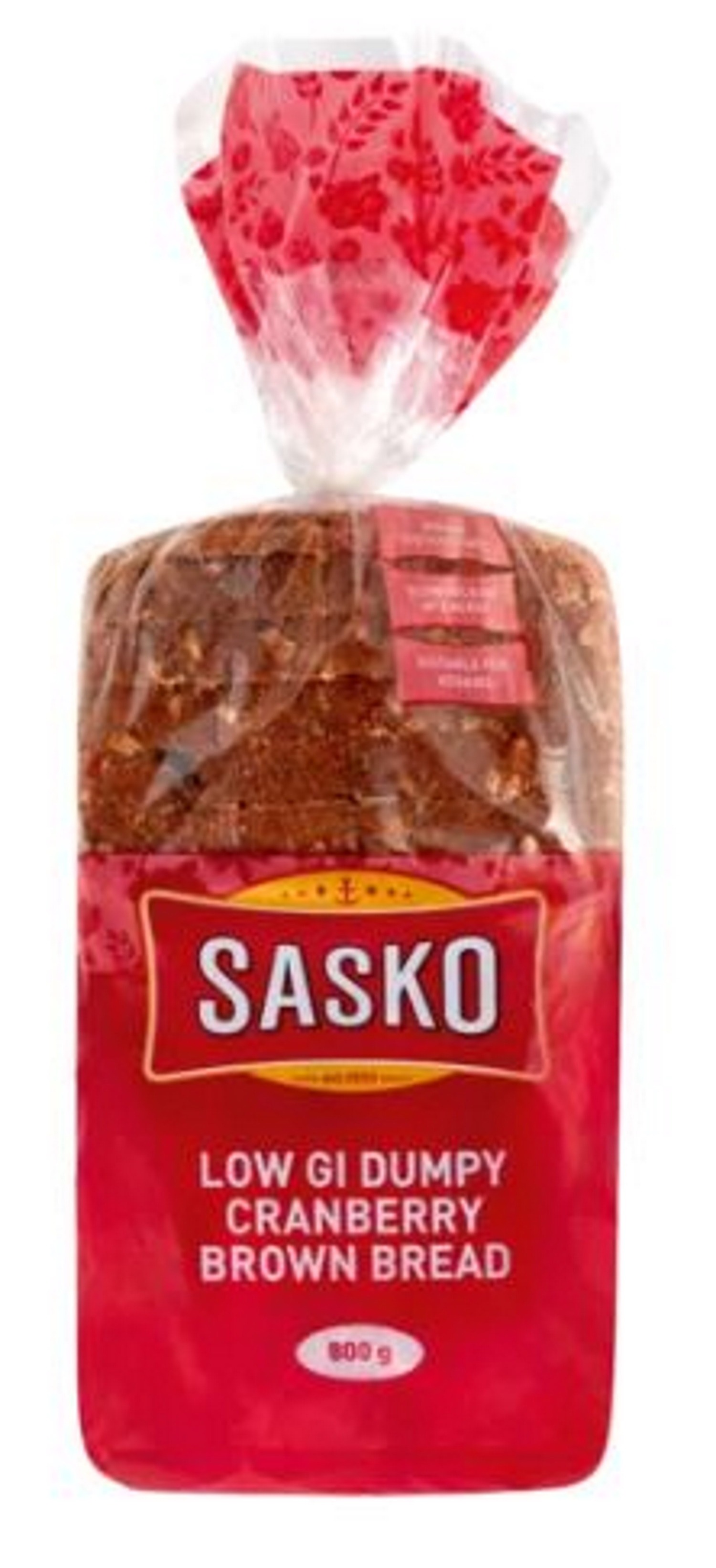 Sasko Brown Dumpy Bread Low GI Cranberry 800g | Agrimark
