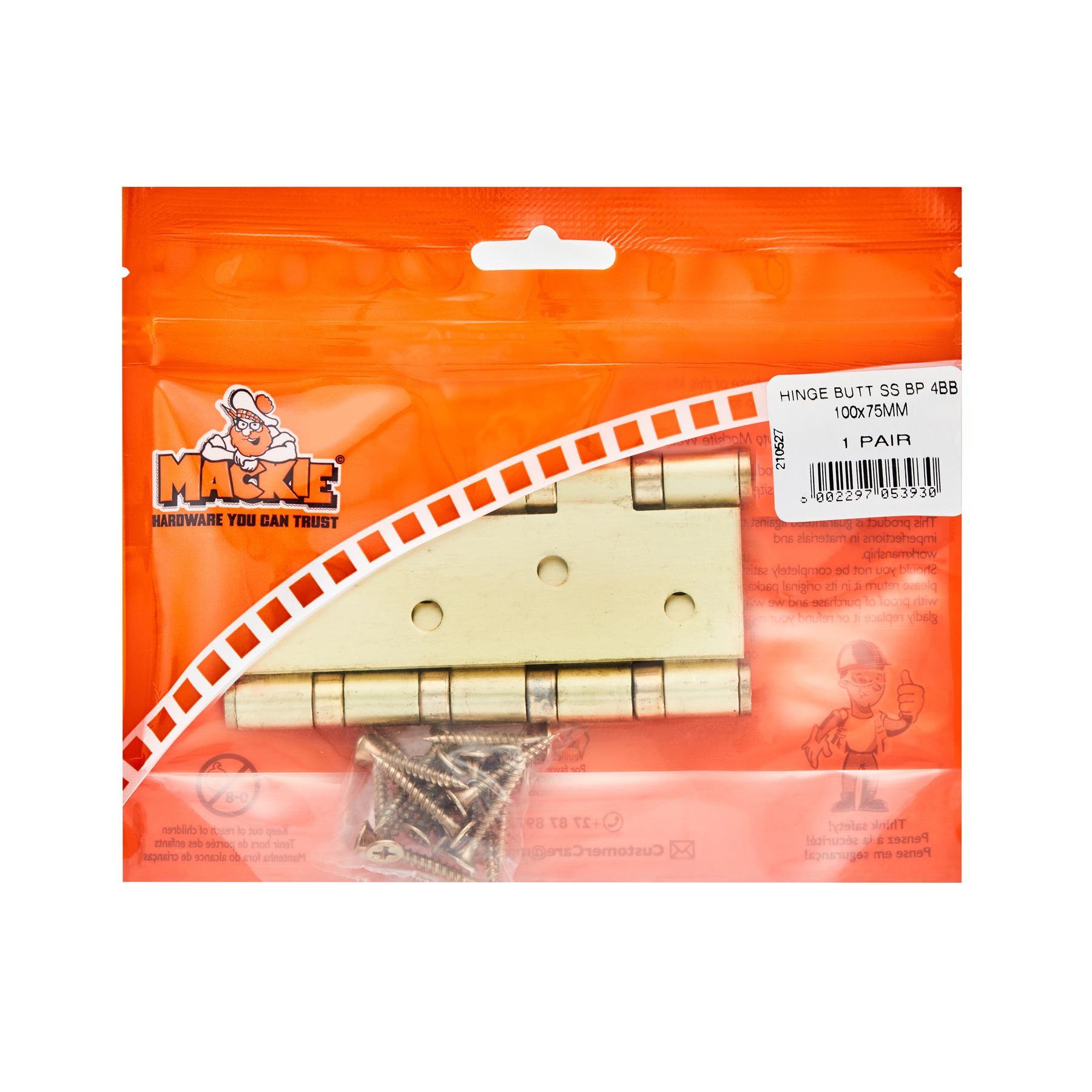 Mackie Hinge B/bearing S/s Bp 100x75mm | Agrimark