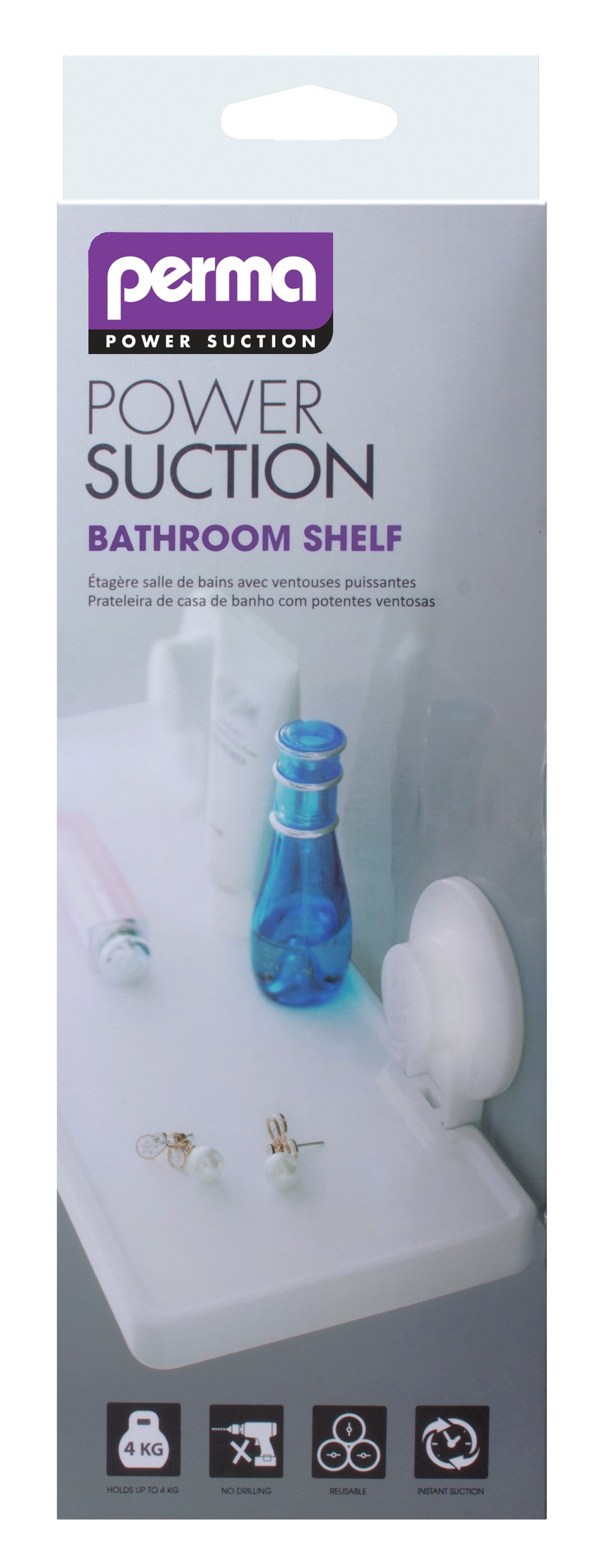 Perma Suction Bathroom Shelf (32cm) Box | Agrimark