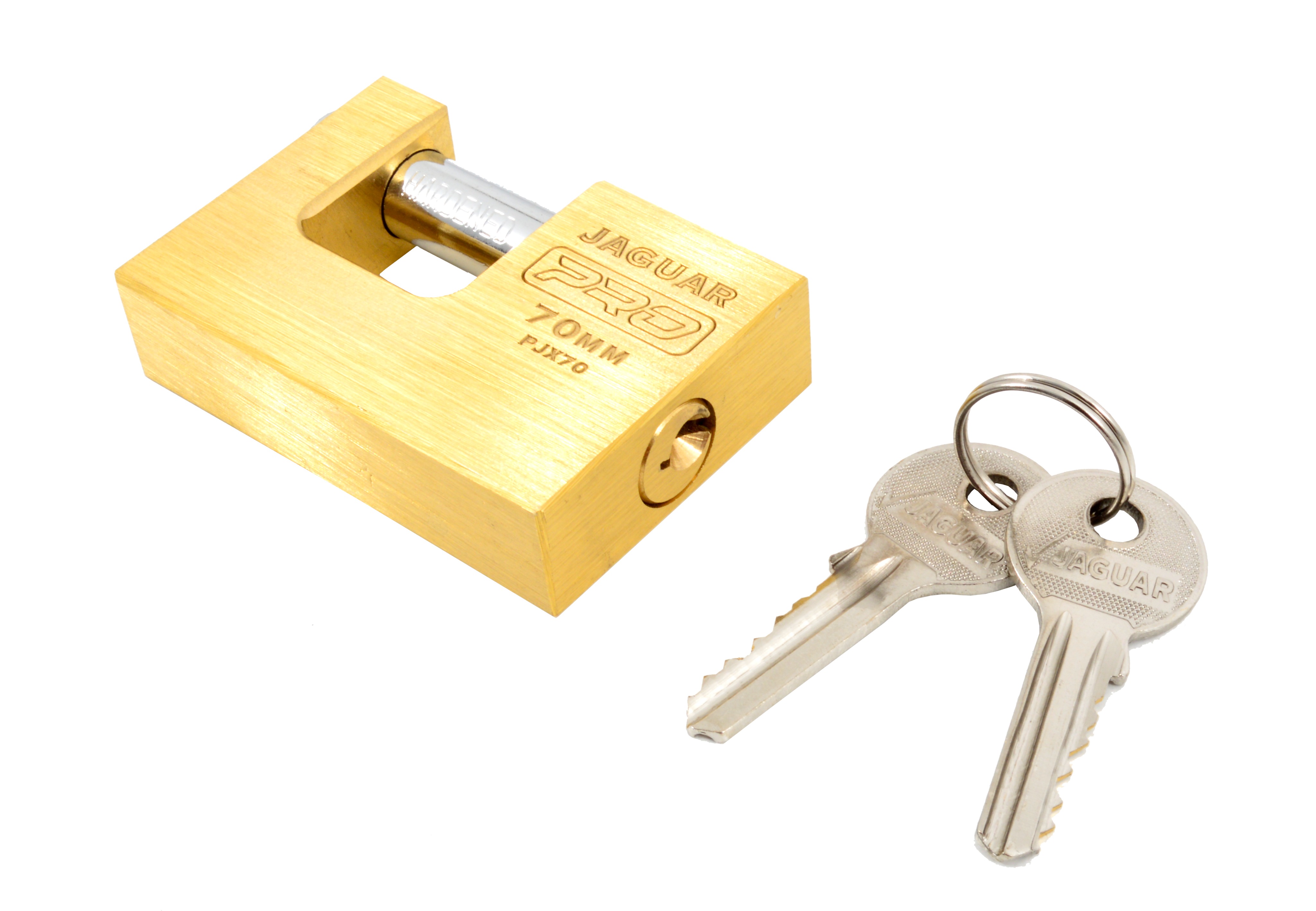 Jaguar Padlock Insurance Pro Brass 70mm | Agrimark