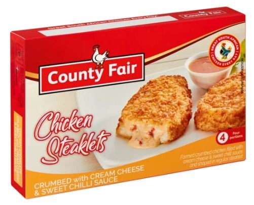 County Fair Chicken Steaklets Sweet Chilli 360g | Agrimark