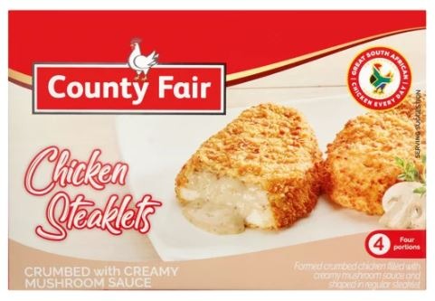County Fair Chicken Steaklets Creamy Mushroom 400g | Agrimark