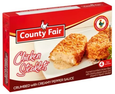 County Fair Chicken Steaklets Creamy Pepper 400g | Agrimark