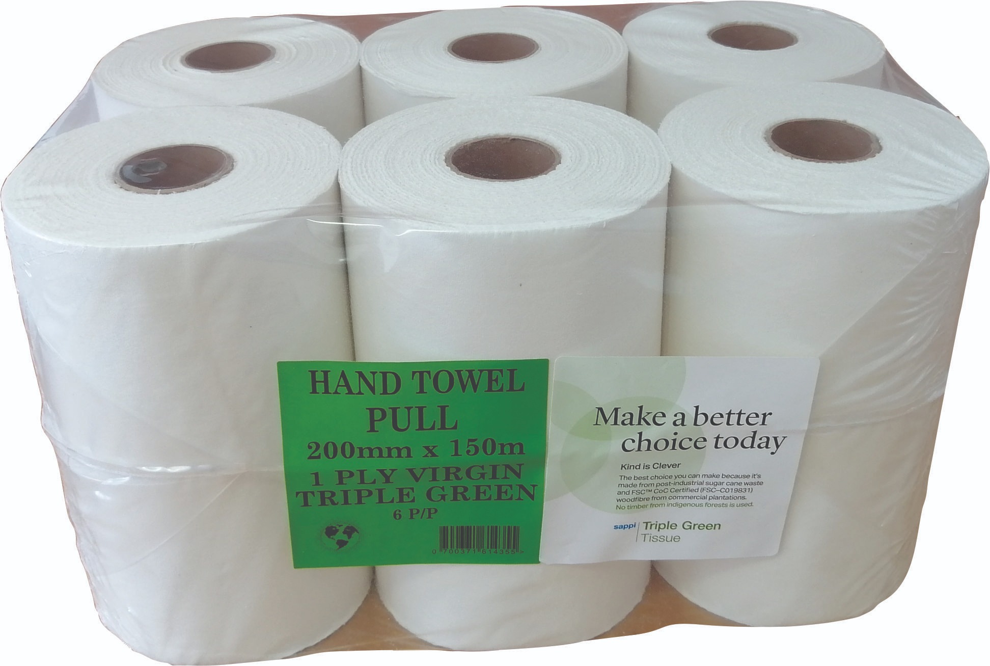Wescape Tissue Pull Towel 1ply Vrgn 6's | Agrimark