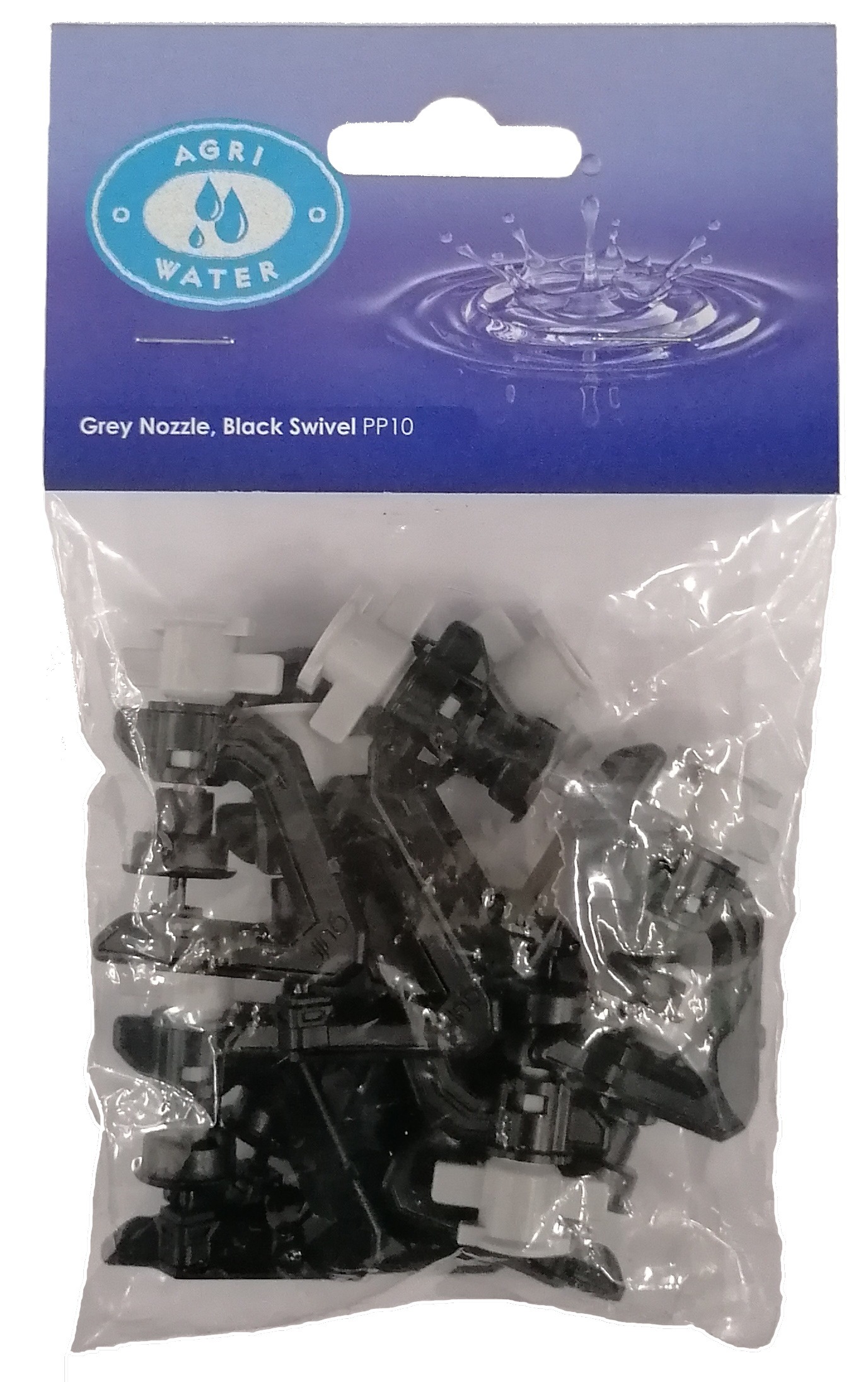 Agriwater Micro Grey Nozzle Black Swivel P10 | Agrimark