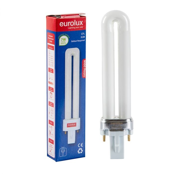 Eurolux Globe Cfl Pl 2pin G23 7w Cw | Agrimark