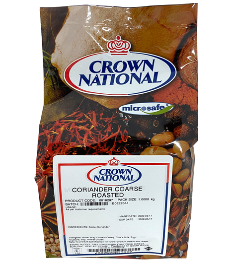 Crown Nat Coriander Coarse Roasted 1kg | Agrimark