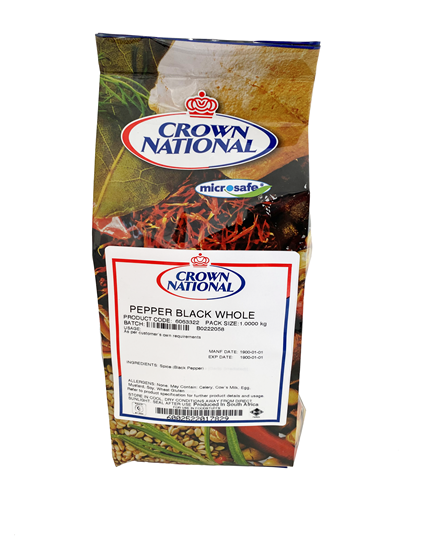 Crown Nat Pepper Black Whole 1kg | Agrimark