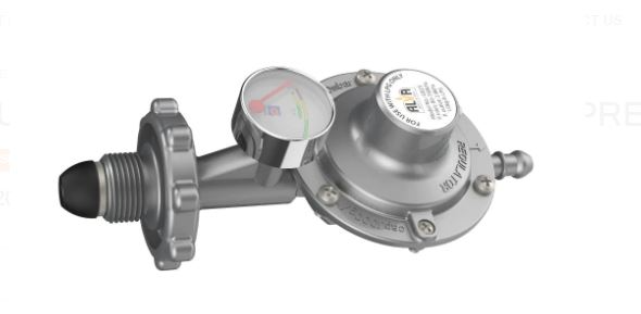 Alva Bullnose Regulator with Pressure Gauge | Agrimark