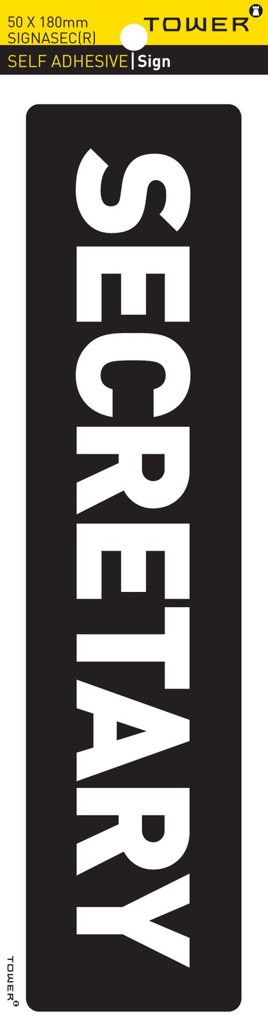 Tower Info Secretary Sign 50x195mm | Agrimark