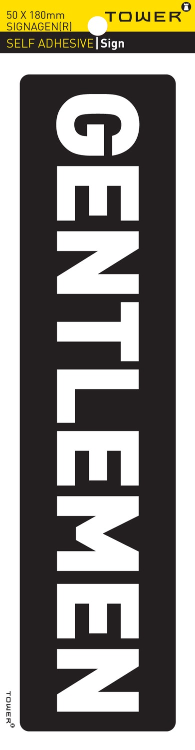Tower Info Gentlemen Sign 50x195mm | Agrimark