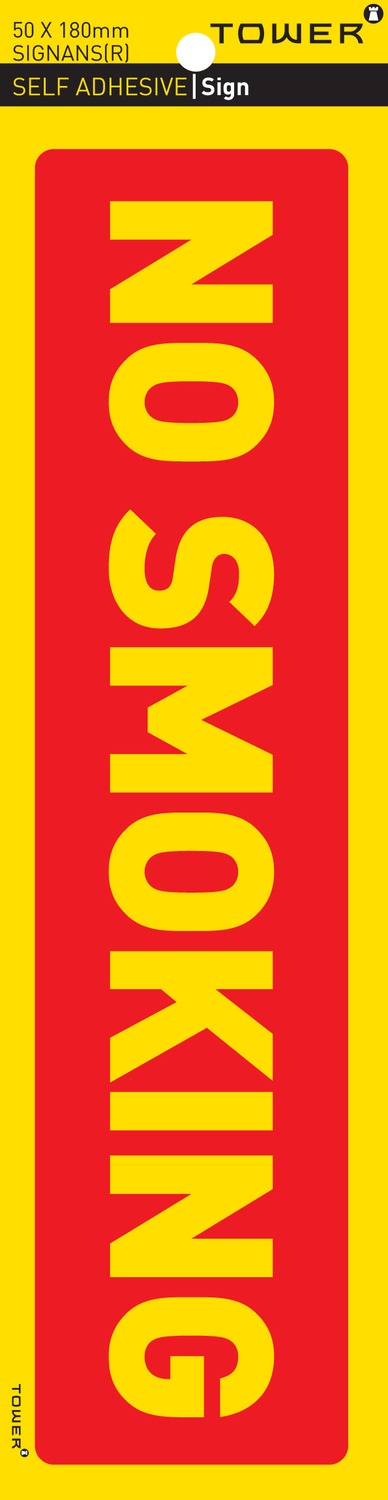 Tower Warning No Smoking Sign 50x195mm | Agrimark