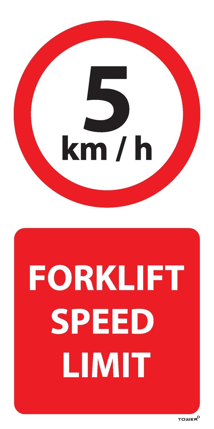 Tower ABS Fork Lift Speed Sign 190x190mm | Agrimark