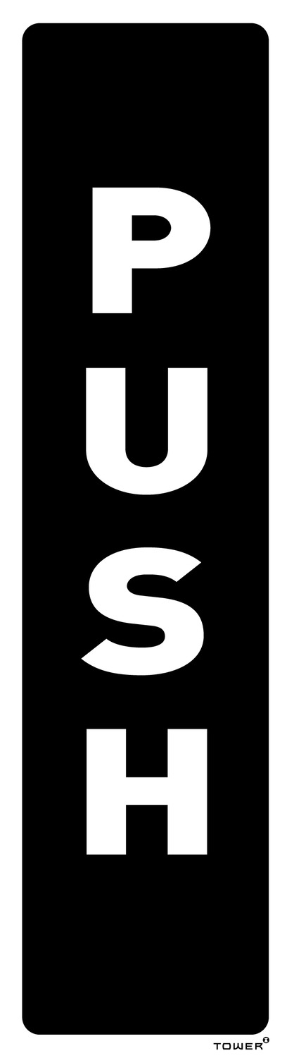 Tower ABS Push - Vertical Sign 180x50mm | Agrimark