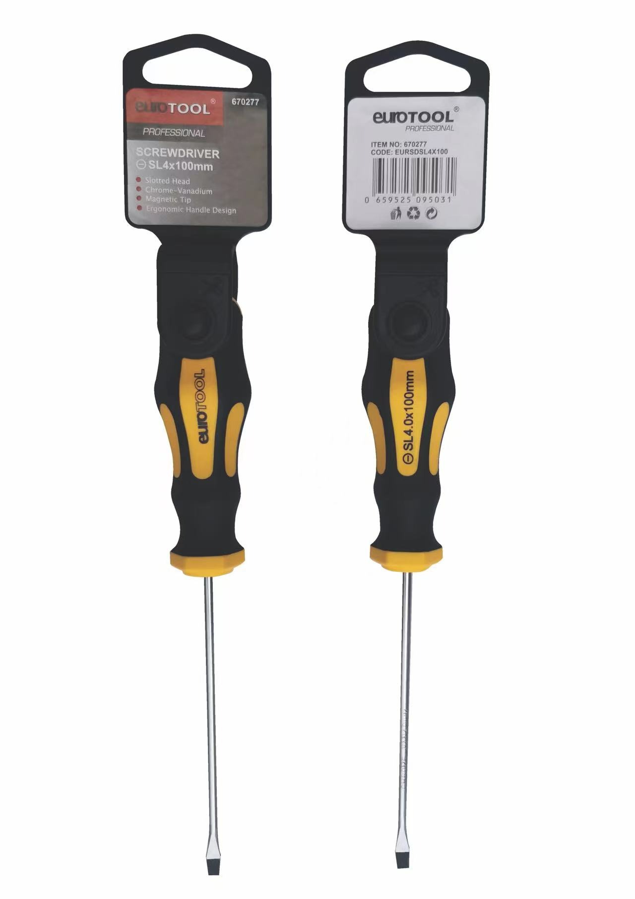 Eurotool Screwdriver SL 4x100yellow 1pc | Agrimark