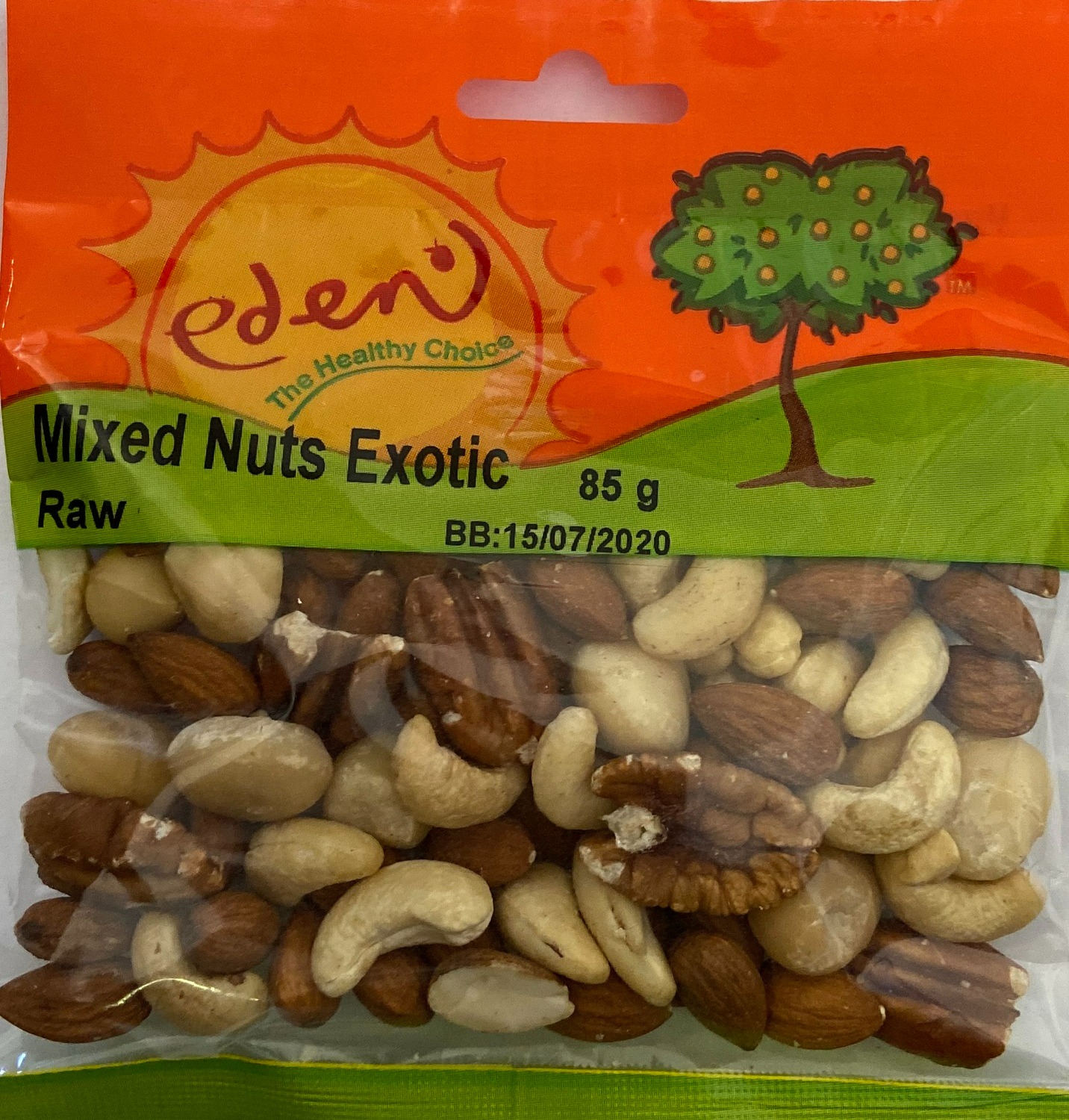 Eden Mixed Nuts Exotic Raw 85g | Agrimark