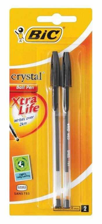 Bic Crystal Med 2 Up Black Only 2's | Agrimark