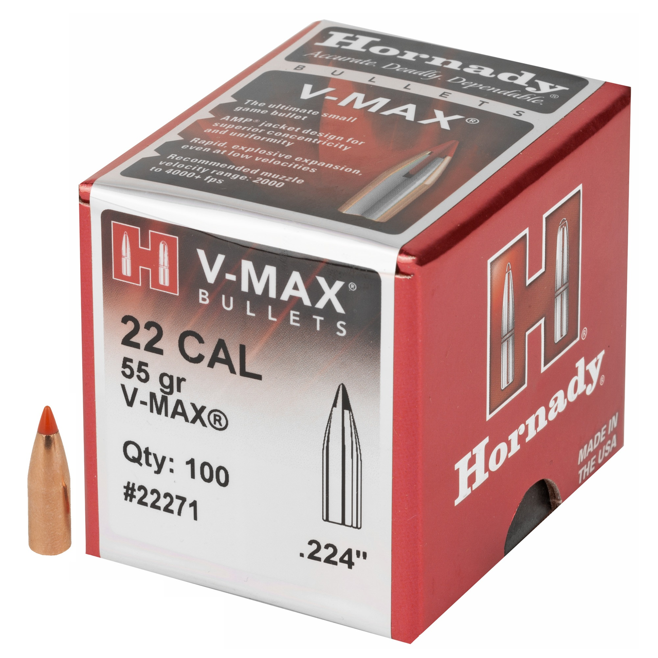 Bullets 224 55gr Hornady V-max | Agrimark