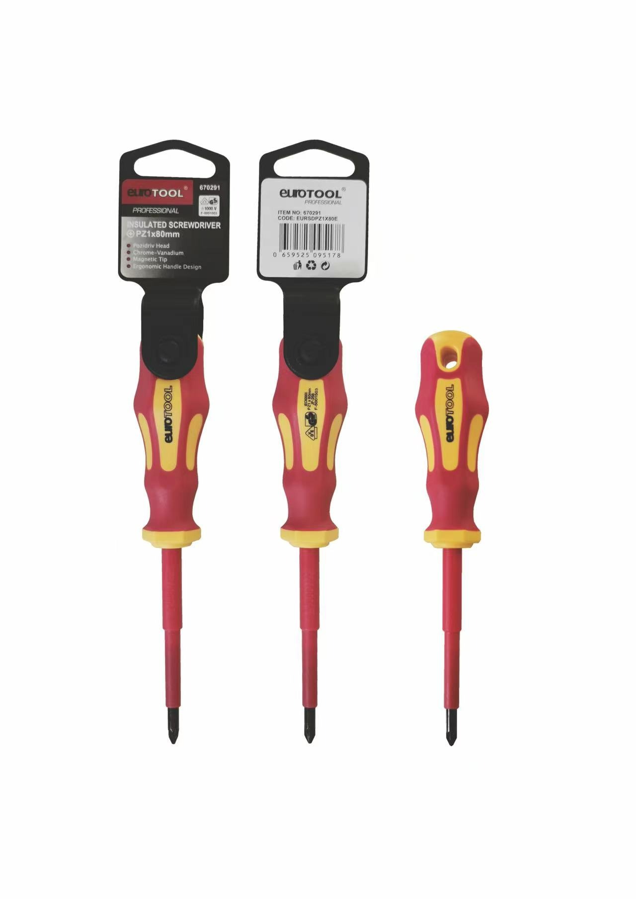 Eurotool Screwdriver PZ 1x80 Elec Red 1pc | Agrimark