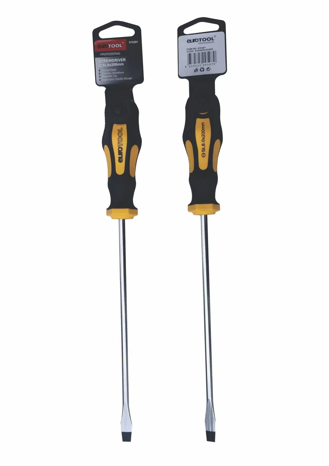 Eurotool Screwdriver SL 8x200 Yellow1pc | Agrimark